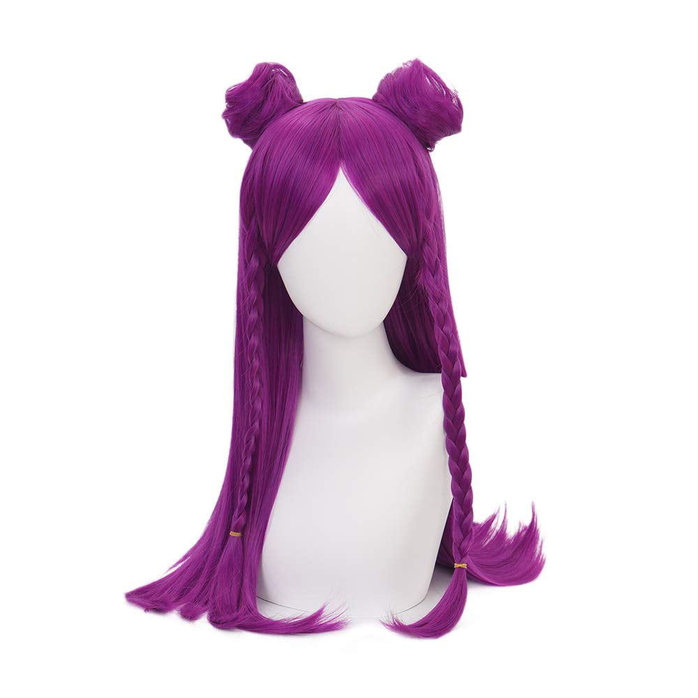 Halloween Costume Cosplay Wig Blue Purple Shoulder Length Straight Wig ...