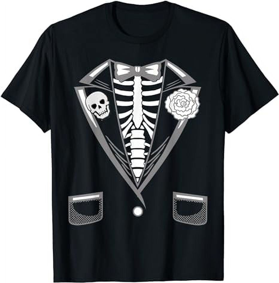 Halloween Costume Funny Skeleton Tuxedo T-Shirt - Walmart.com