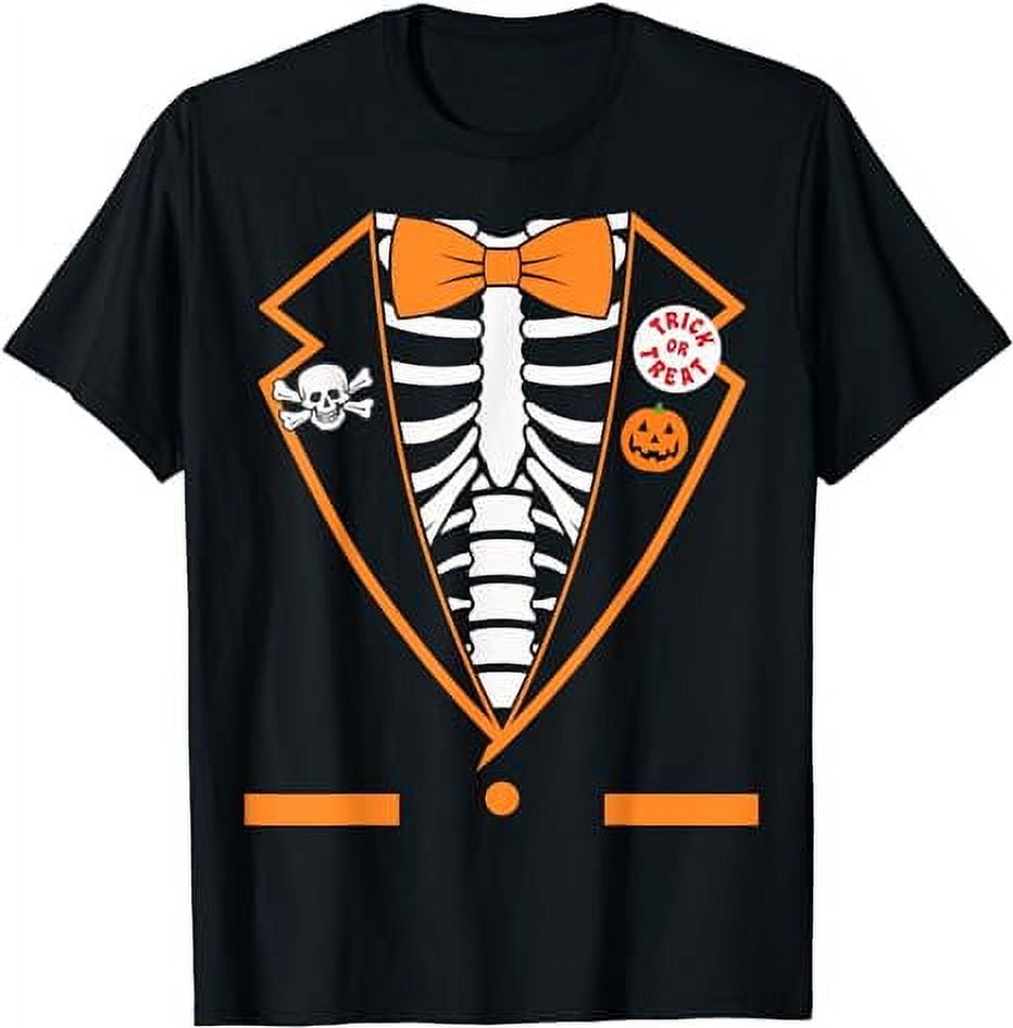Halloween Costume Funny Skeleton Tuxedo T-Shirt - Walmart.com