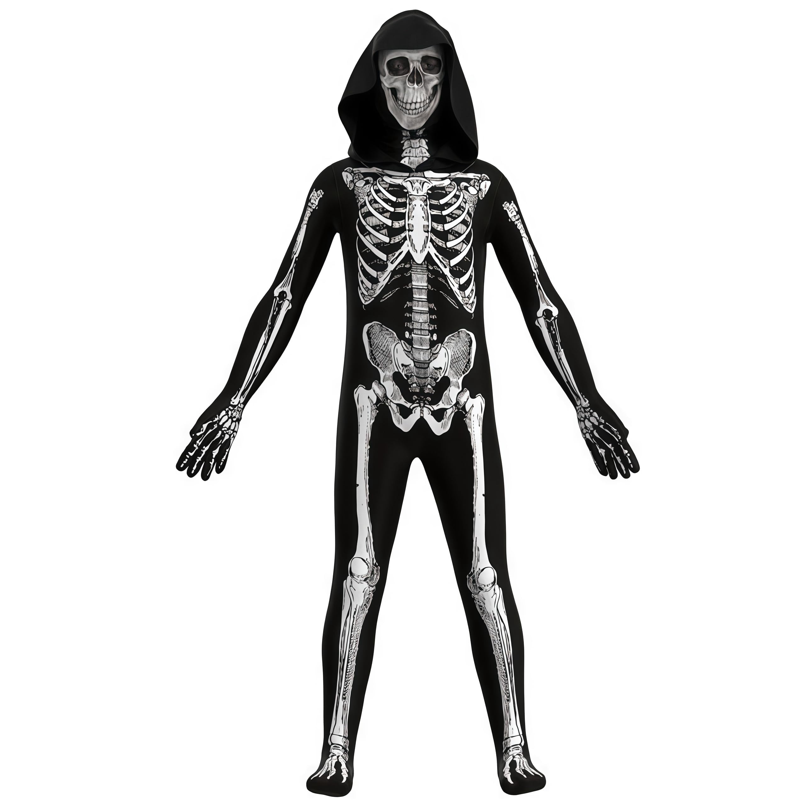 Halloween Costume-Skeleton Costume for Kids Scary Skeleton Jumpsuit ...