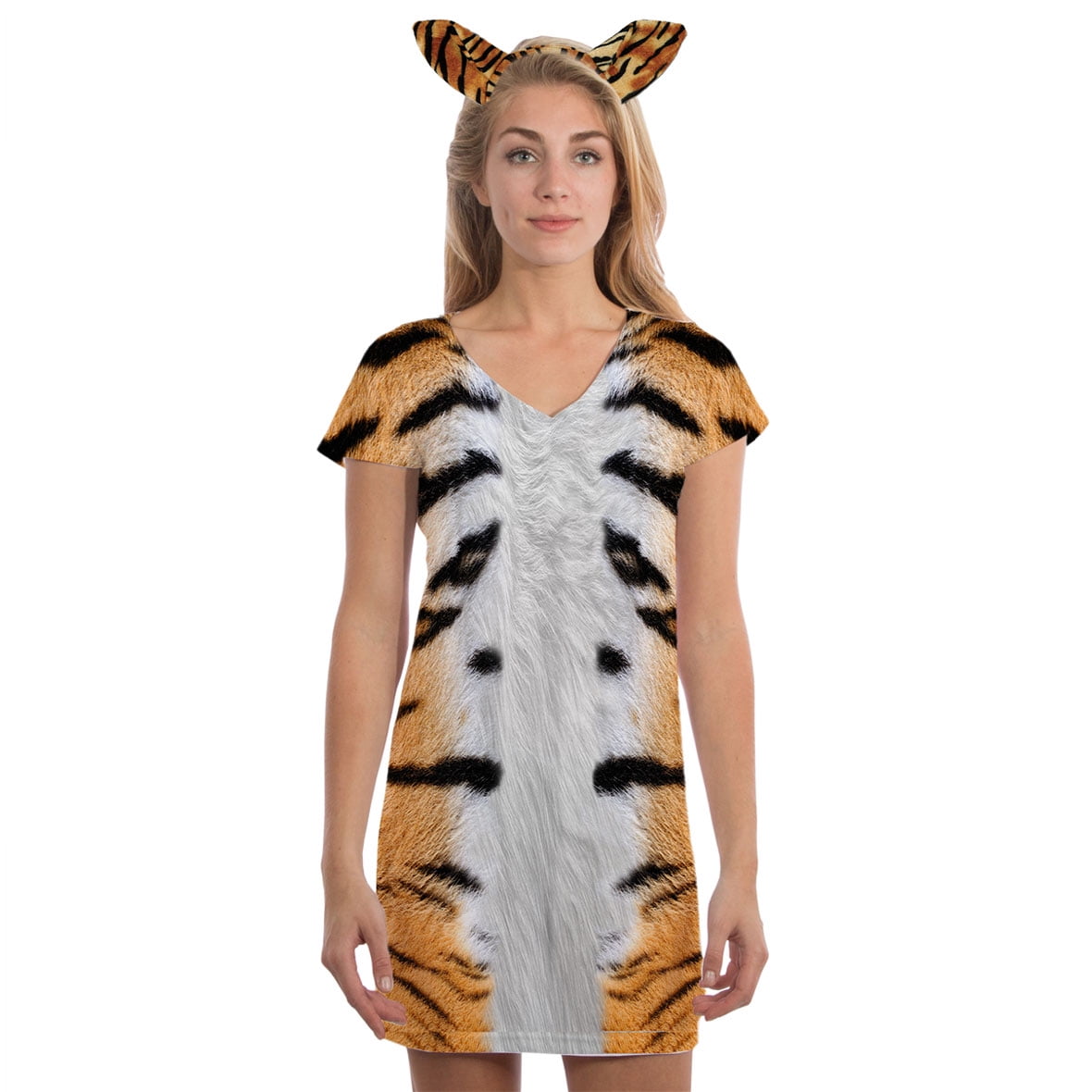 Halloween Costume Tiger All Over Juniors Beach Cover-Up Costume Dress ...