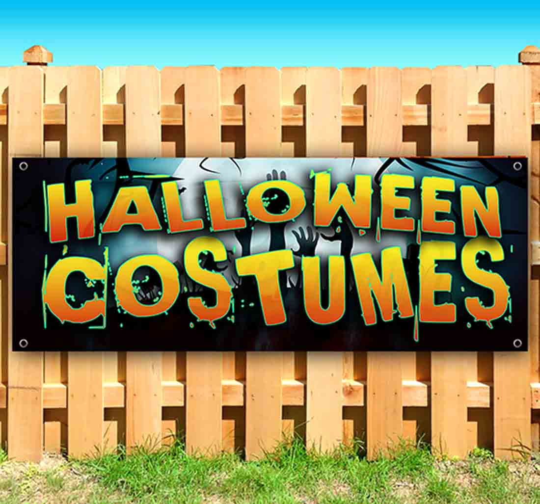 Halloween Costumes 13 oz Vinyl Banner With Metal Grommets - Walmart ...