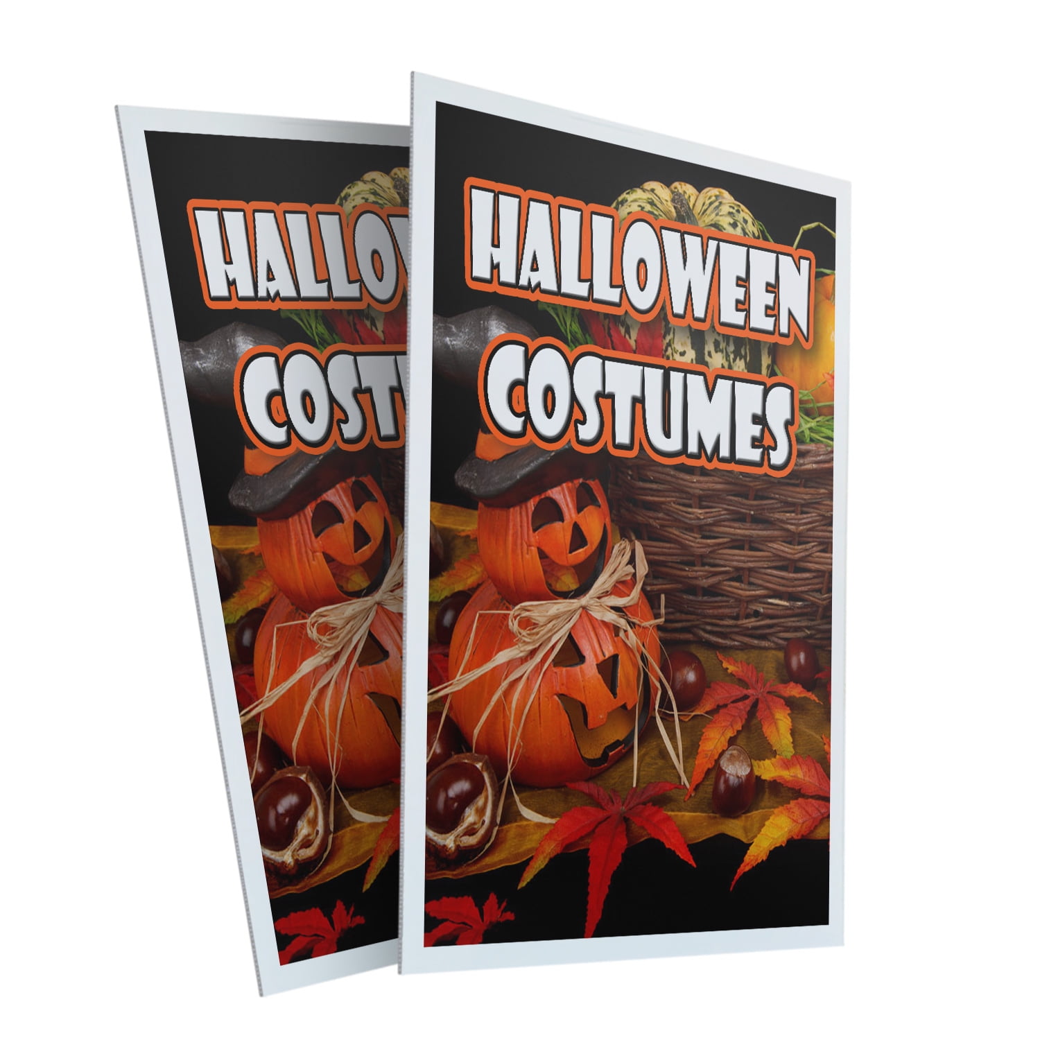 Halloween Costumes (2-PACK) 24" x 36" Plastic Signs | Sign Insert 4mm ...