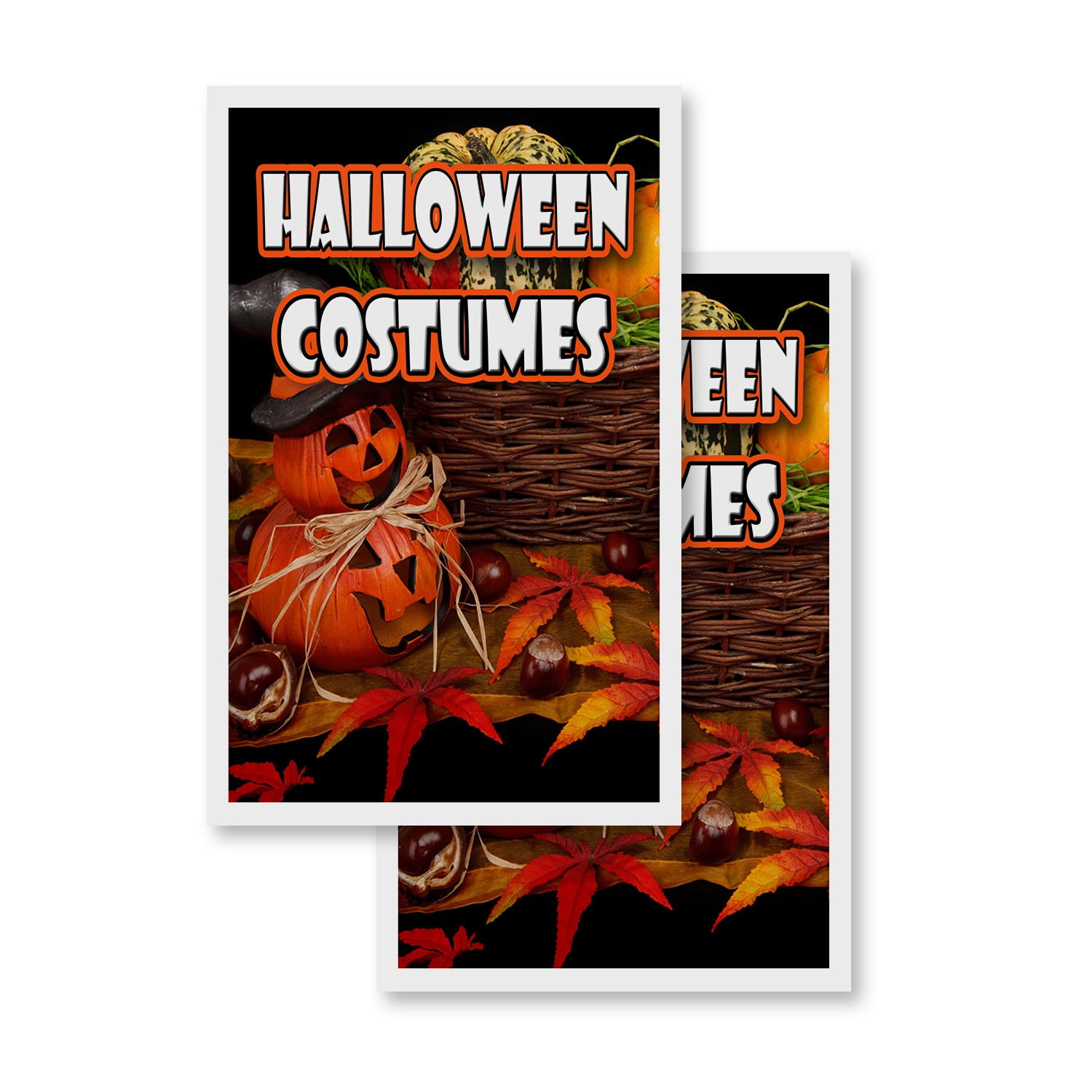 Halloween Costumes (2-PACK) 24" x 36" Vinyl Decals | Sign Insert Peel ...