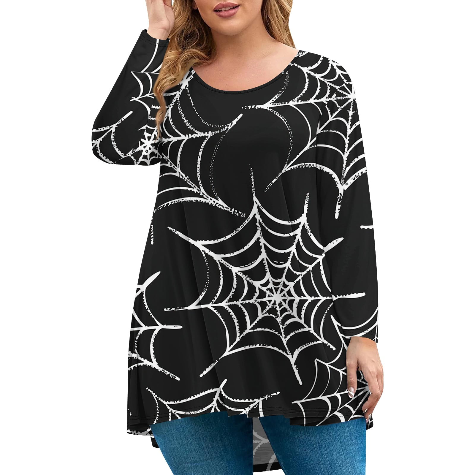 Halloween Costumes Woman 2024 Plus Size Pumpkin Bats Print T Shirts