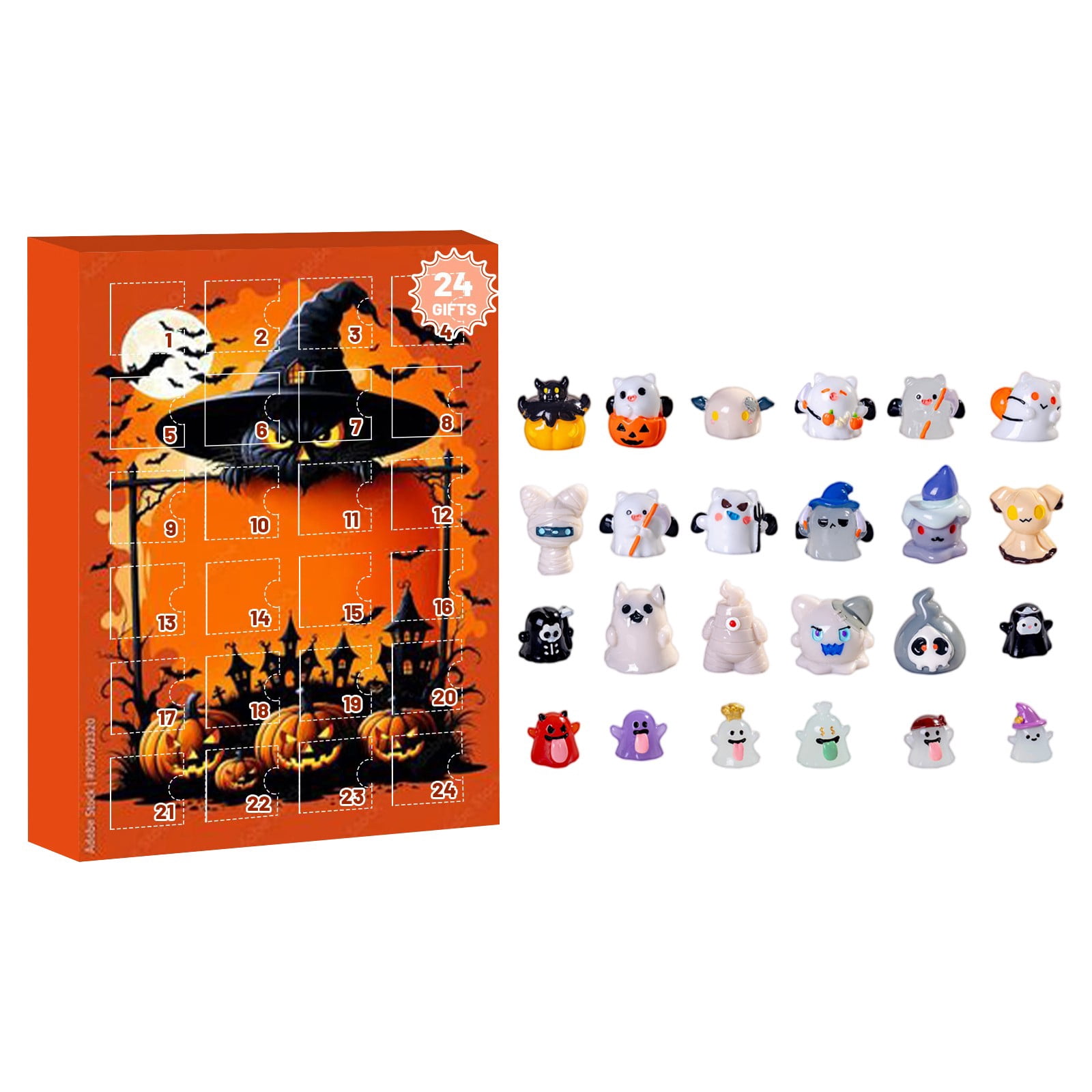 Halloween Countdown Calendar 24 Days, Halloween Toys Set with Surprise ...