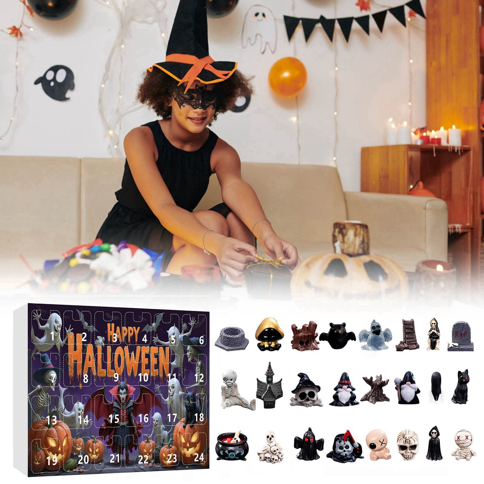 Halloween Countdown Calendar Surprise Blind Set with 24 Days of Toys ...