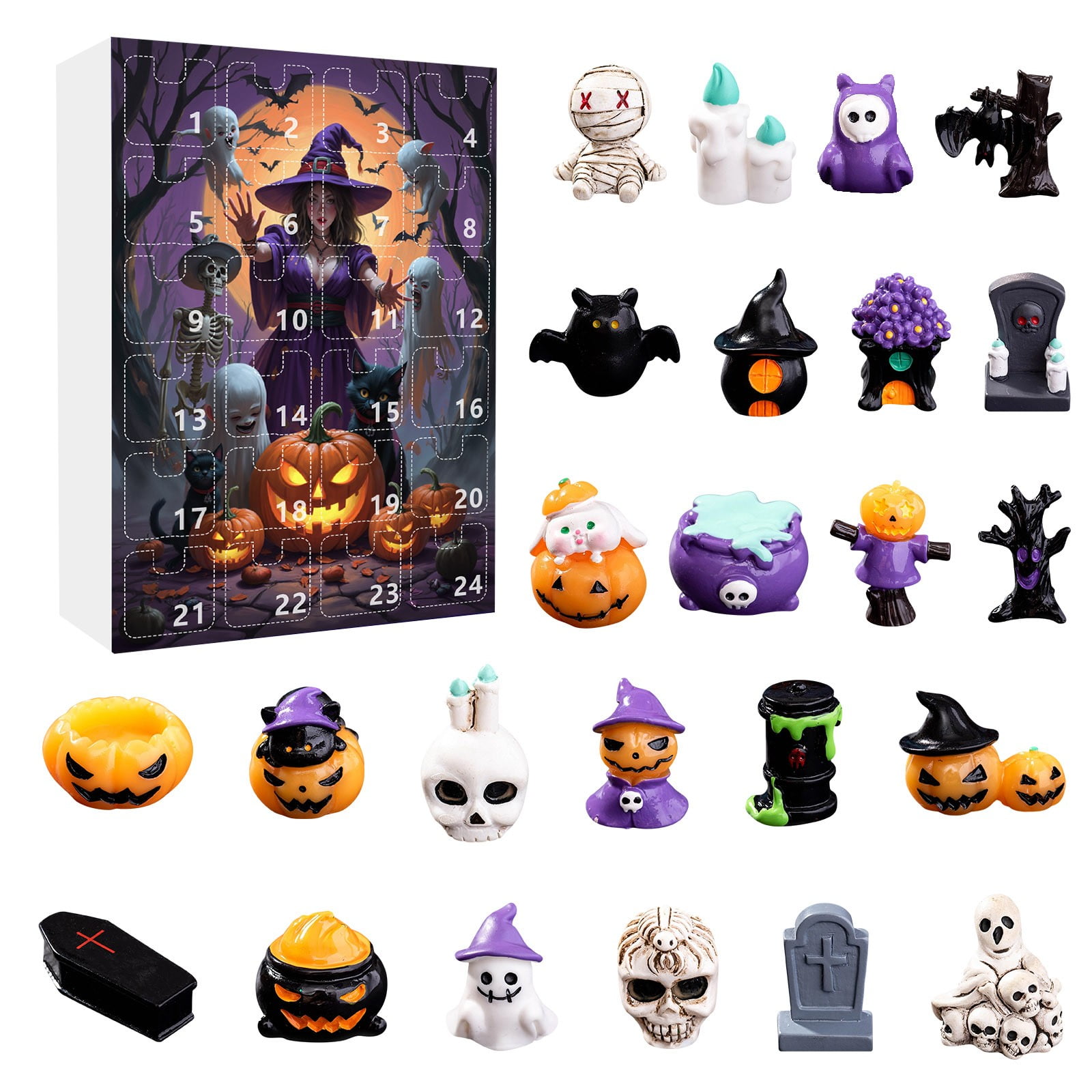 Halloween Countdown Calendar Surprise Set With 24 Toys For Kids Holiday ...