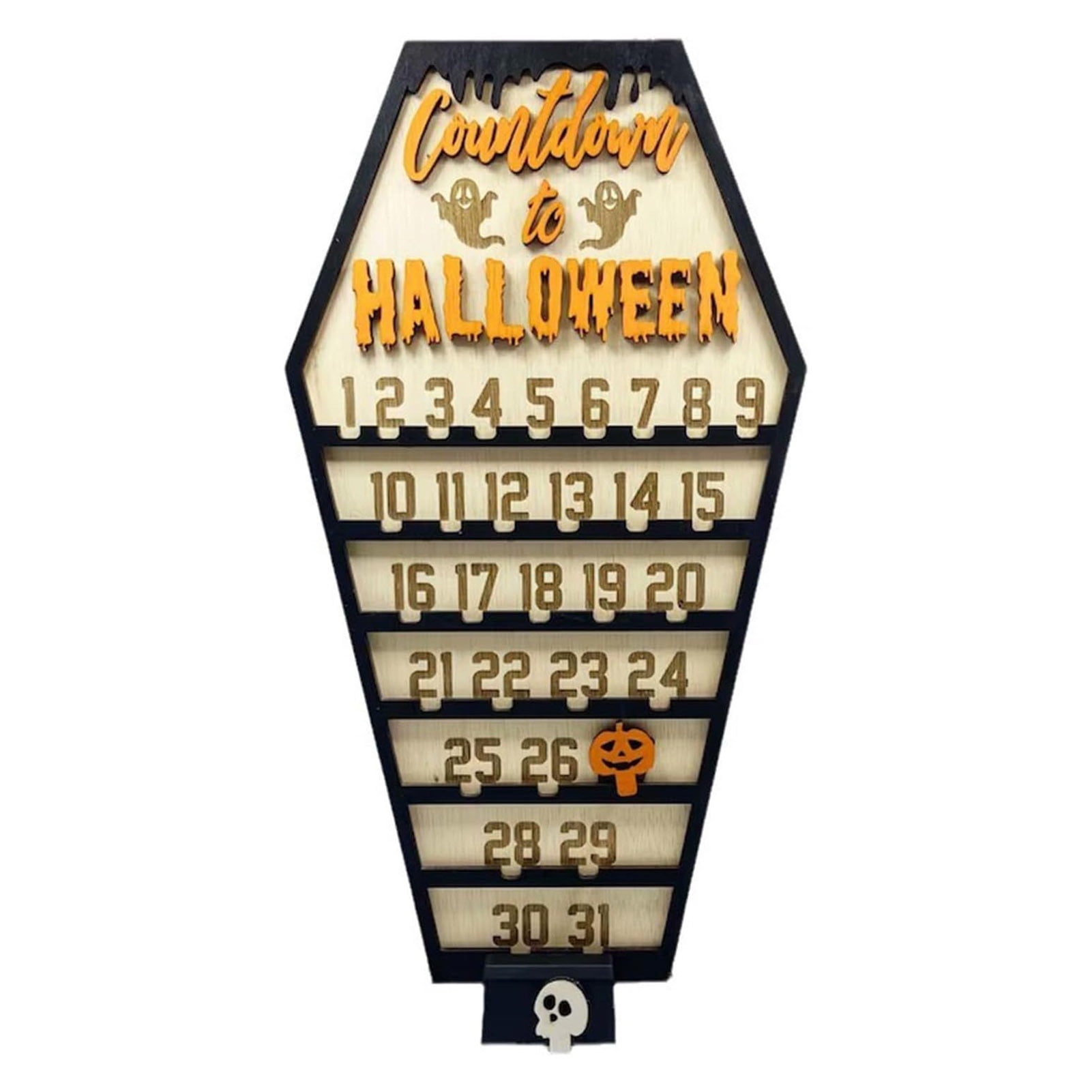 Halloween Countdown Calendar Wooden Ghost Pumpkin Countdown Calendar ...
