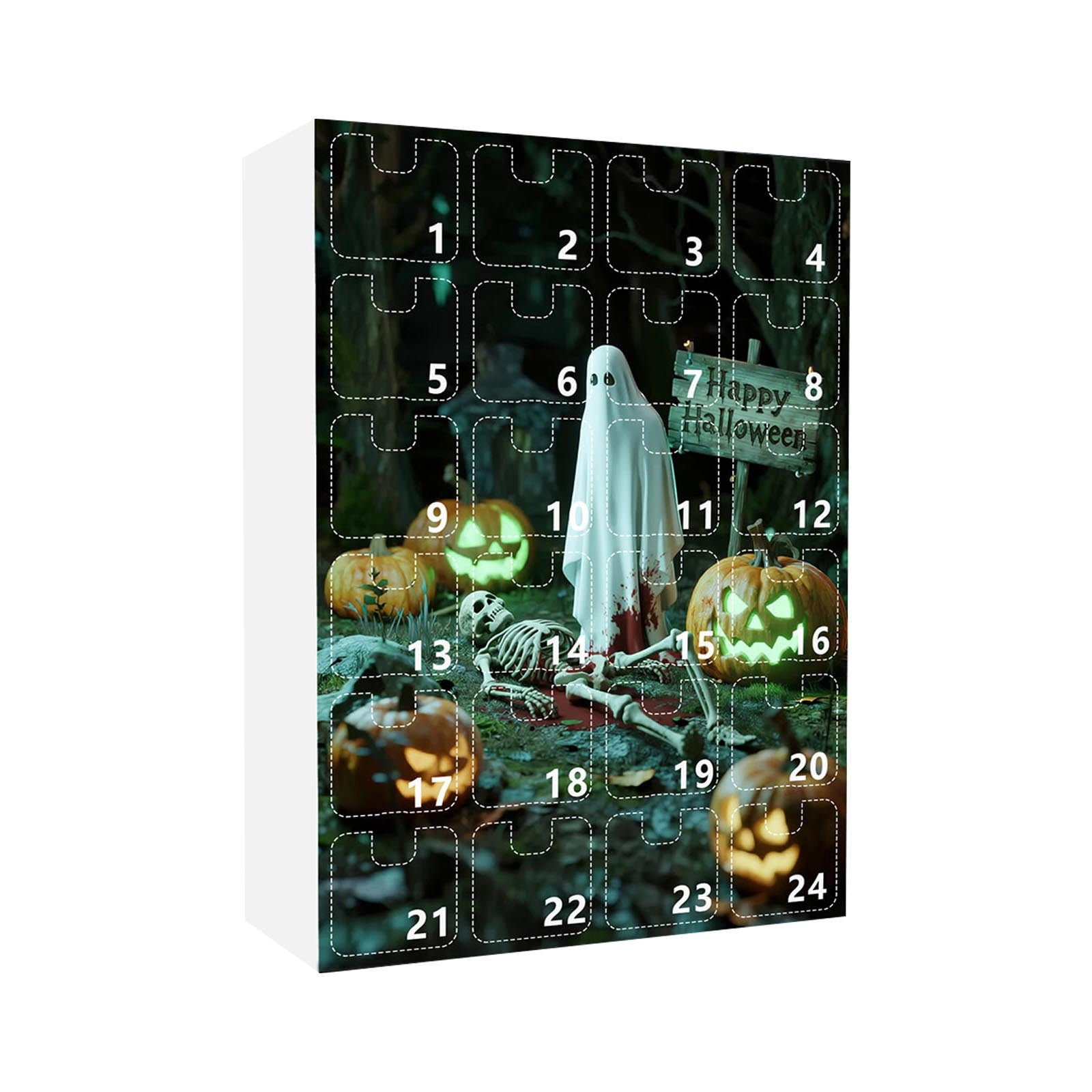 Halloween Countdown Calendar with 24 Resin Ornaments, Spooky ...