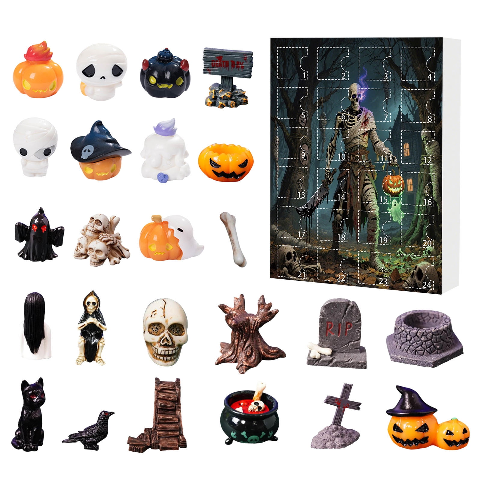 Halloween Countdown Sets 2025 Arrival Calendar 3D Non-Flat 24 Statues ...