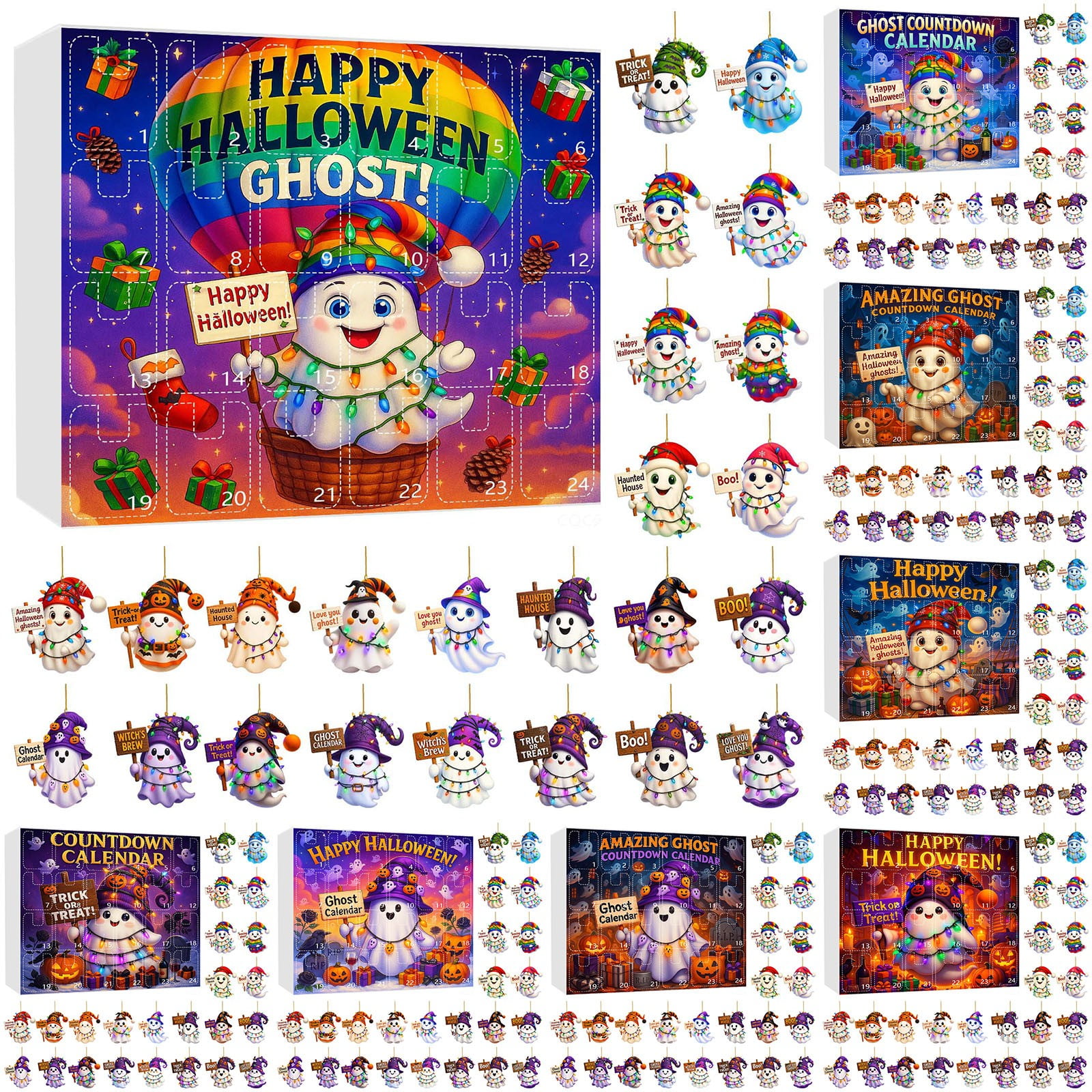Halloween Countdown Sets 2D Flat Print Hanging Ornaments AI Printed ...