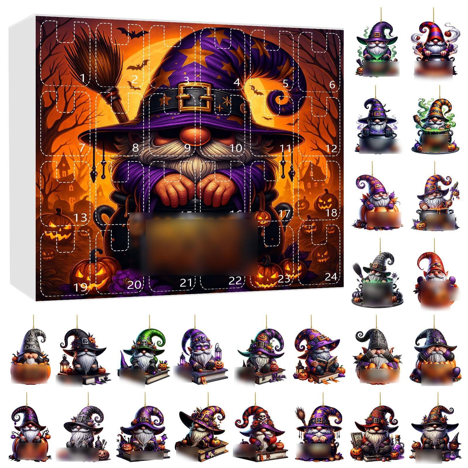Halloween Countdown Sets - 2D Ornaments for Trees Acrylic Decorations ...