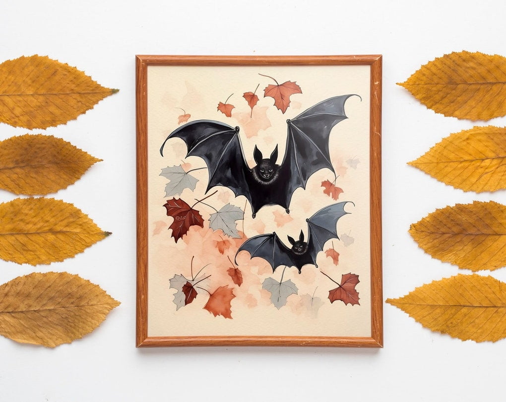Halloween Couple Bats Vintage Dictionary Art Print ,Decor For Living Room Bedroom, 16x24 ...