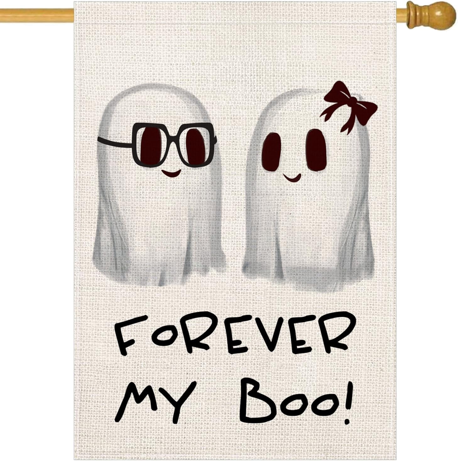 Halloween Couple Boo House Flag Double Sided 28x40 Inch Forever My Boo ...