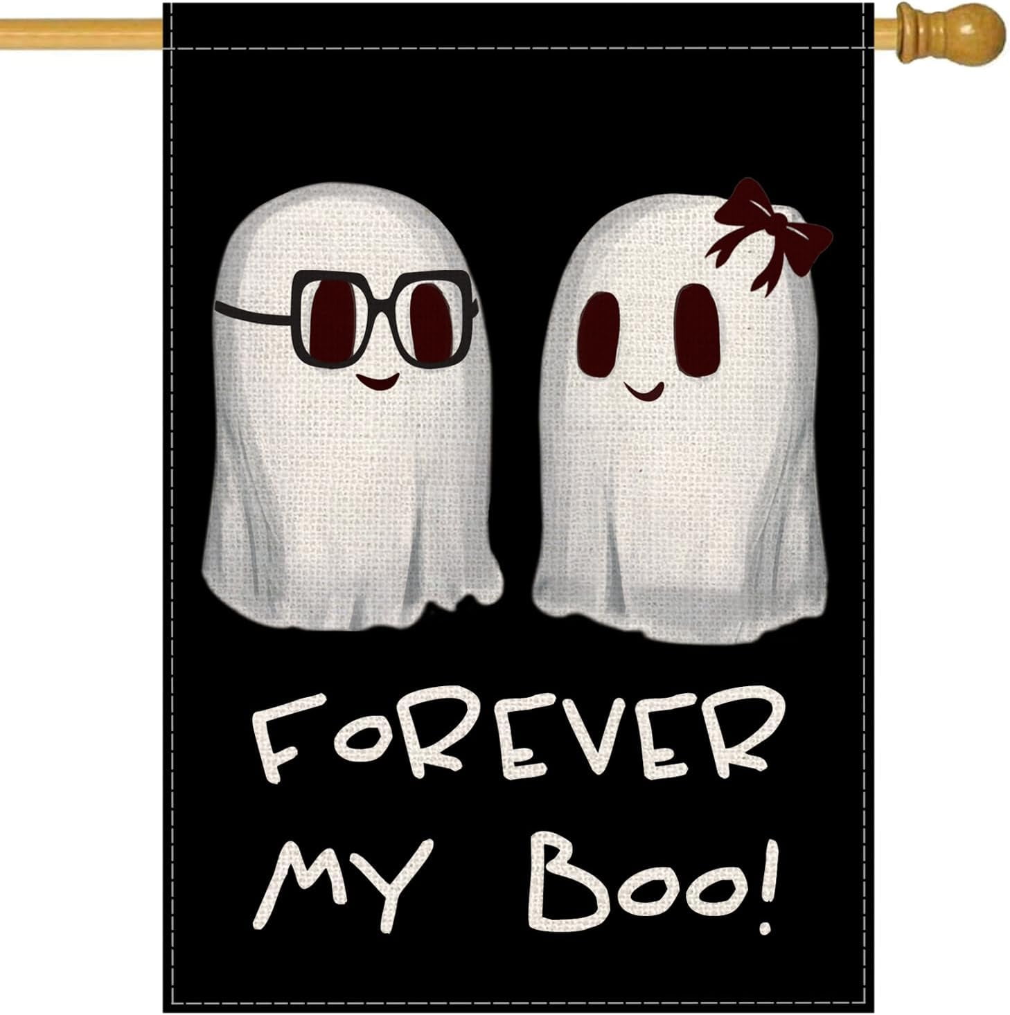 Halloween Couple Boo House Flag Double Sided 28x40 Inch Forever My Boo ...