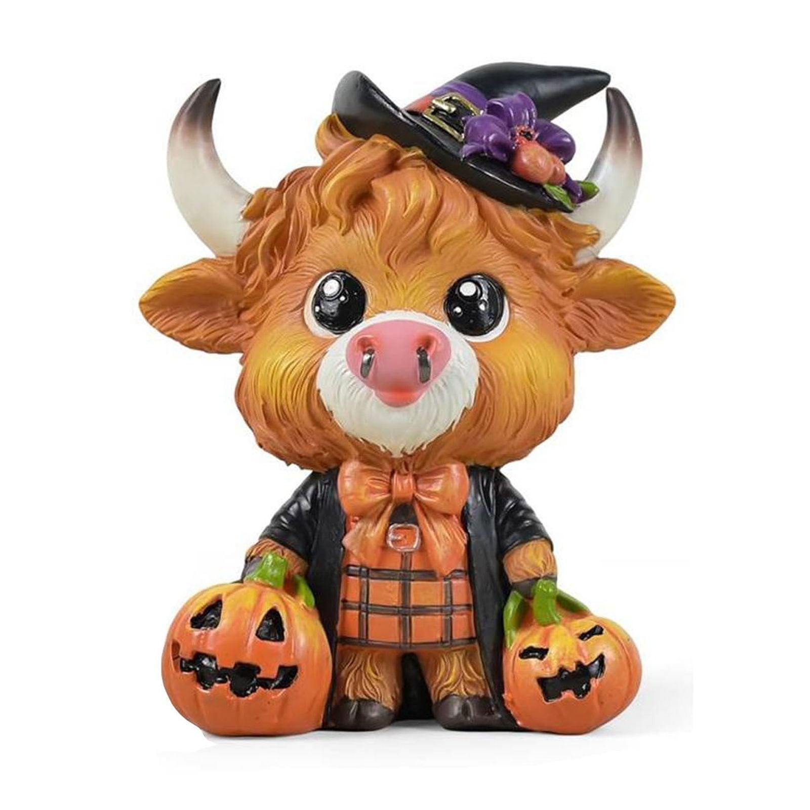 Halloween Cow Gnome Resin Statue, Wizard Witch Themed Desktop Decor ...