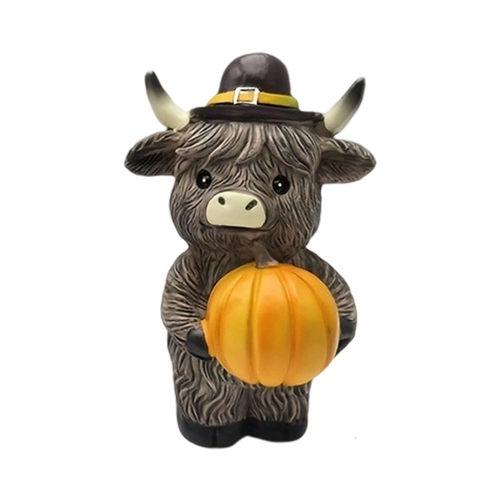 Halloween Cow Resin Figurine Farm Animal Pumpkin Desktop Statue Autumn ...