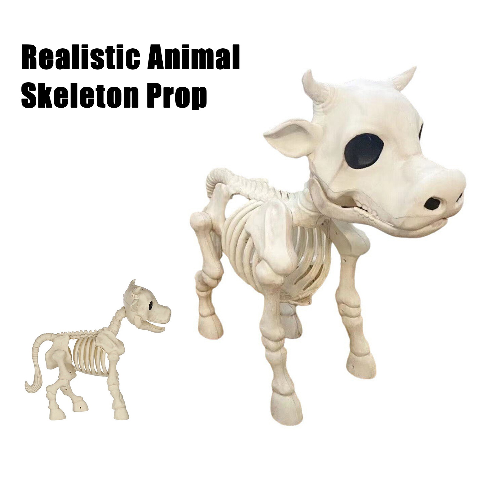 Halloween Cow Skeleton Decoration Realistic Cow Skull Tabletop ...