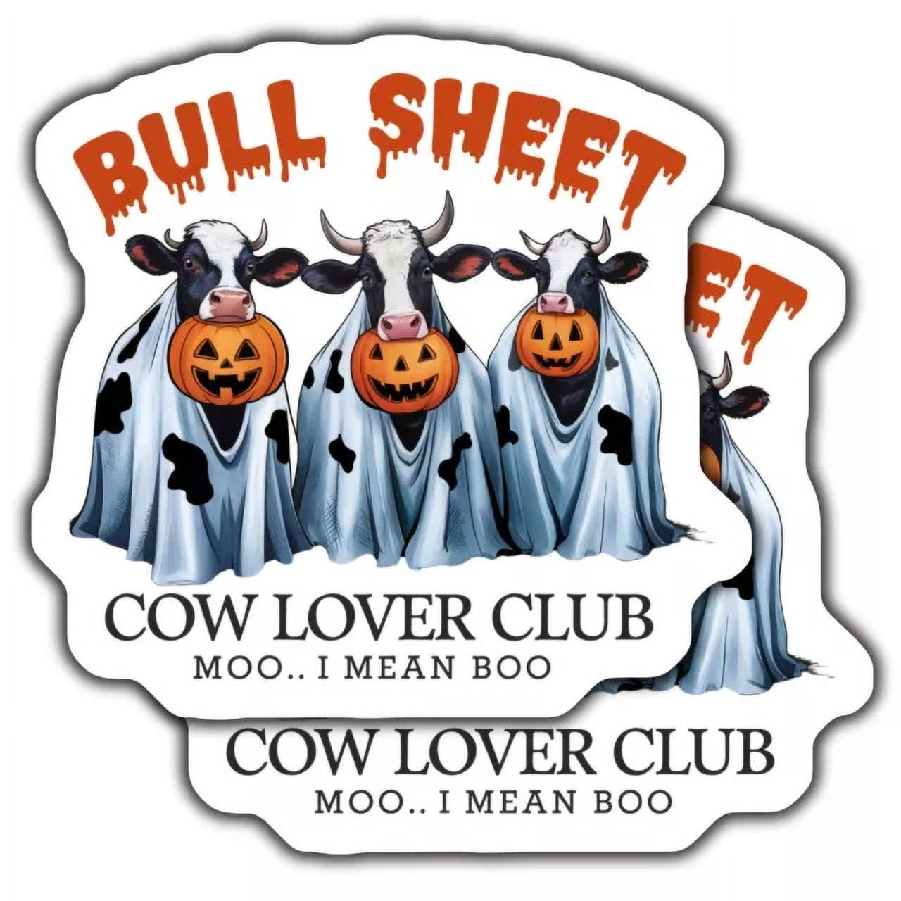 Halloween Cow Stickers, Bull Sheet Cow Lover Club Stickers, Cute Cow ...