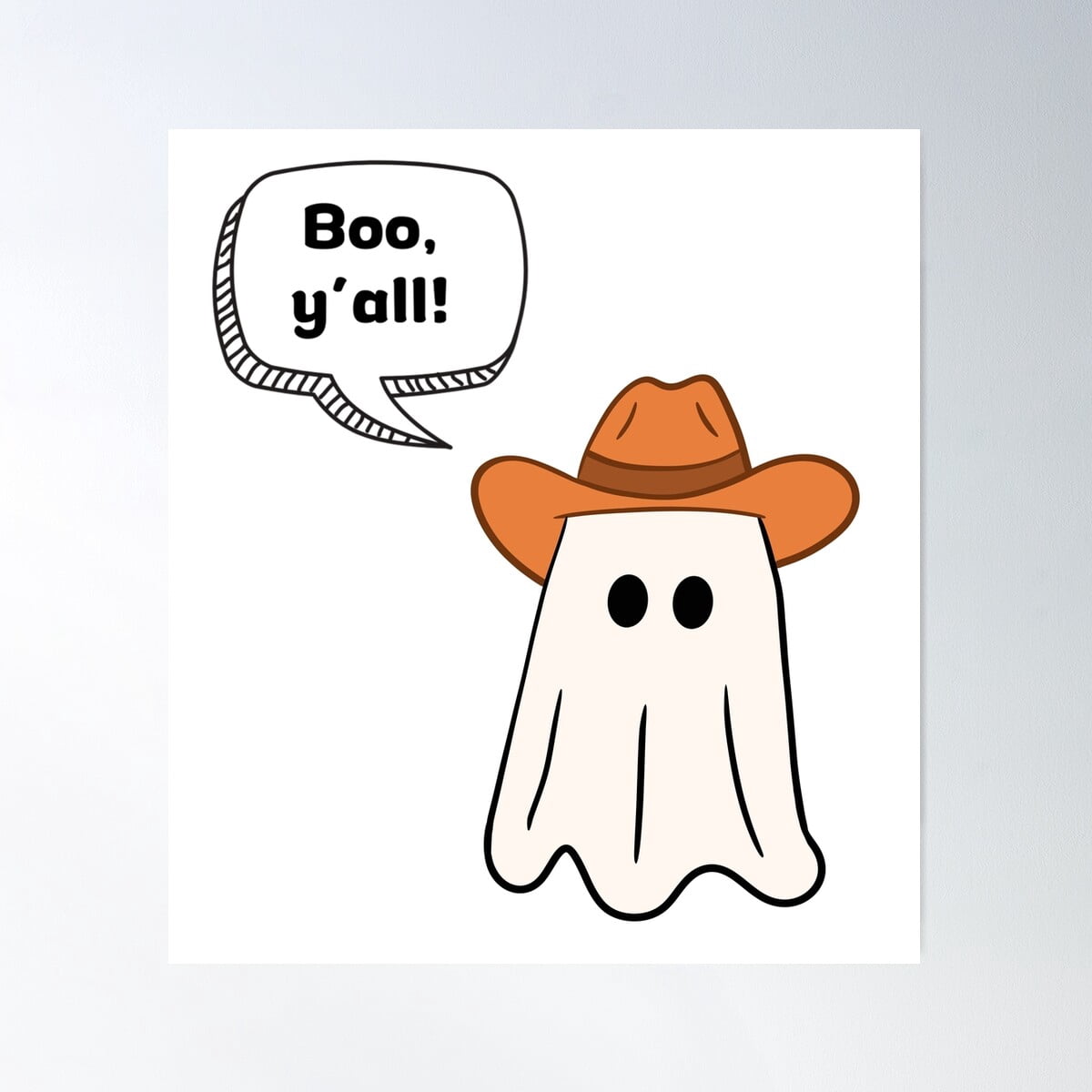 Halloween Cowboy Ghost, Boo, Y'All!, Western Ghost Poster Wall Art ...