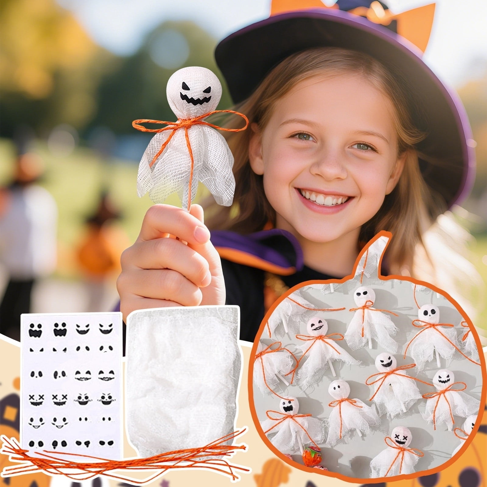 Halloween Craft Kits DIY Halloween Ghost Decorations Spooky Ghost Craft ...