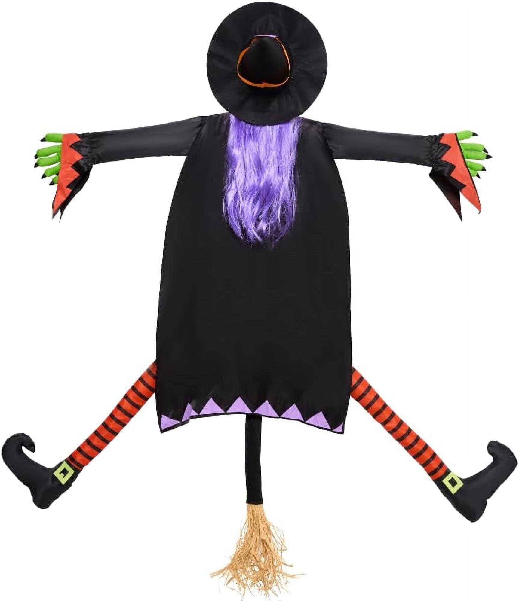 Halloween Crashing Witch into Tree Halloween Decoration with Purple ...