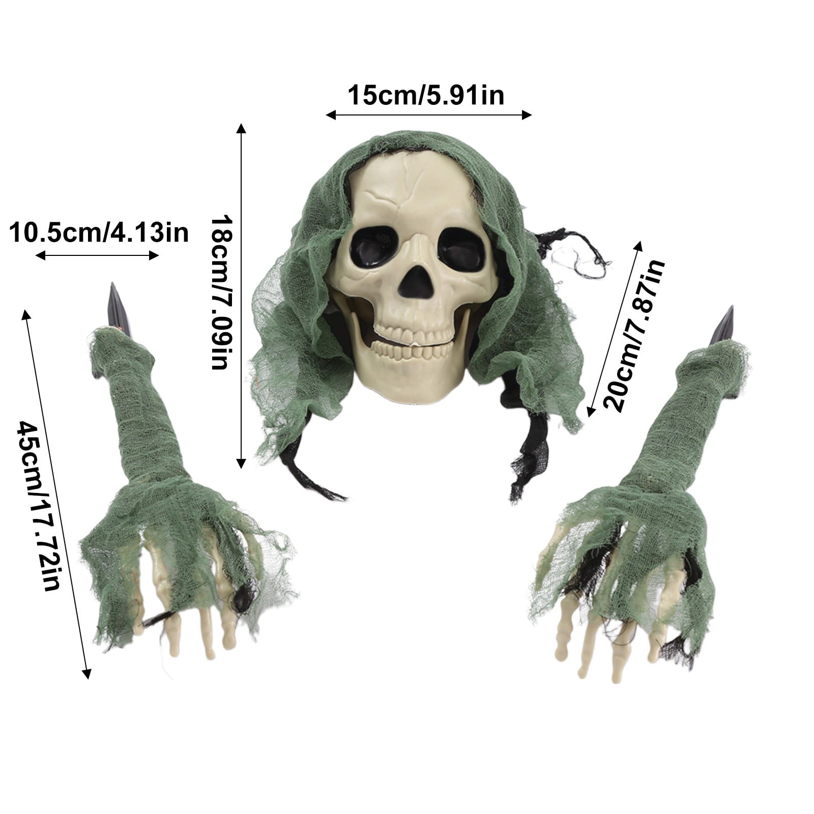 Halloween Crawling Ghost Prop Outdoor Halloween Decor Latex Simulated 2026 Vintage Halloween ...