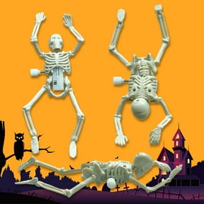 Bobomoti 70cm Halloween Skeleton Decoration, Life Size Posable Skeleton ...