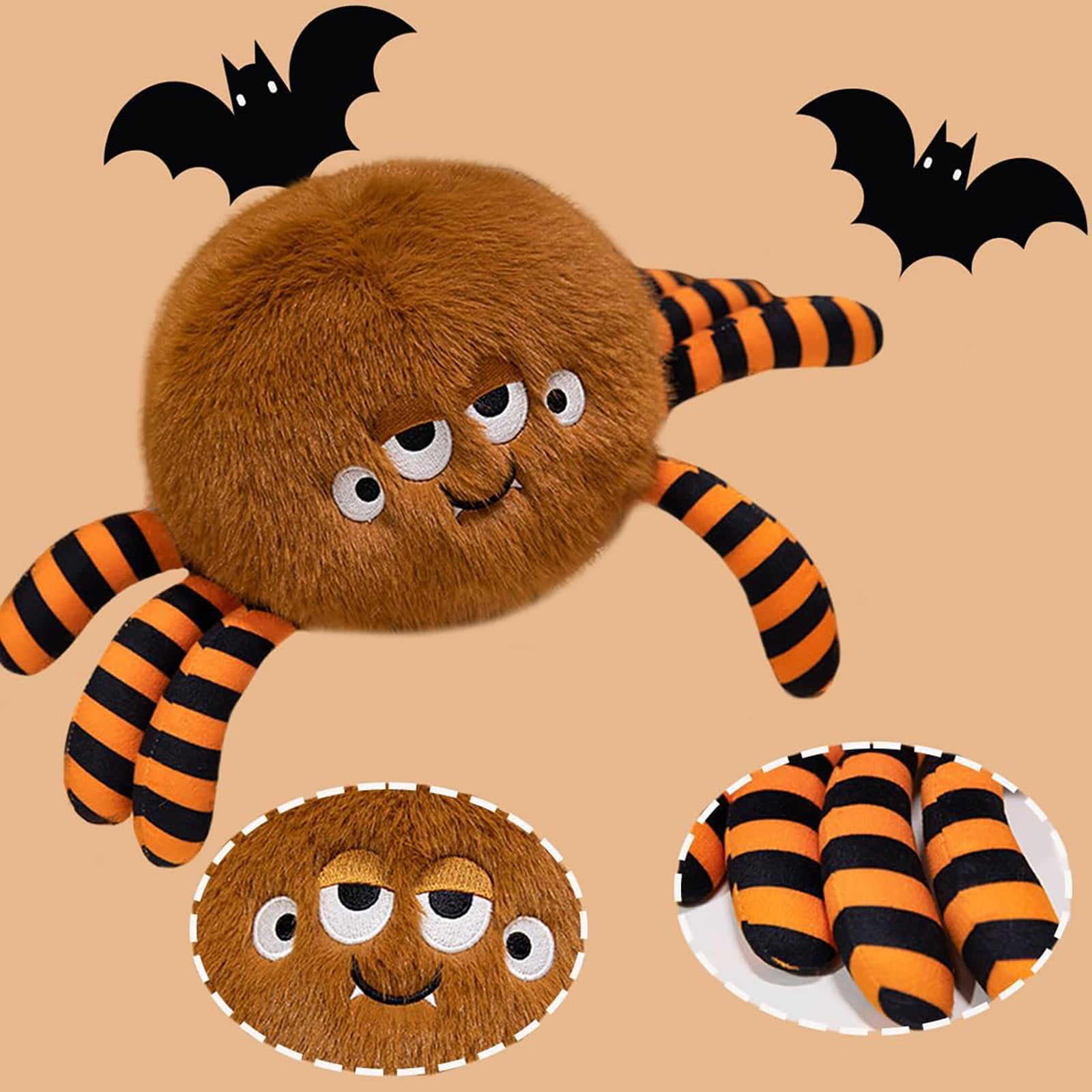 Halloween Crazy Pumpkin Plush Toy With Decor Creepy Goth Pumpkin ...