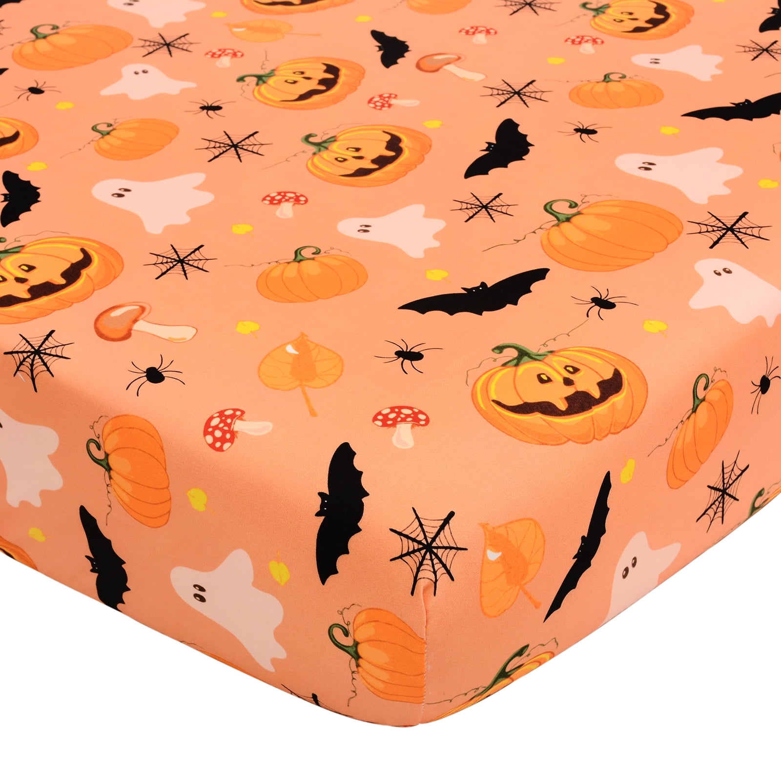 Halloween Crib Sheets, Fitted Crib Sheet with Bats, Ghosts, Pumpkin ...