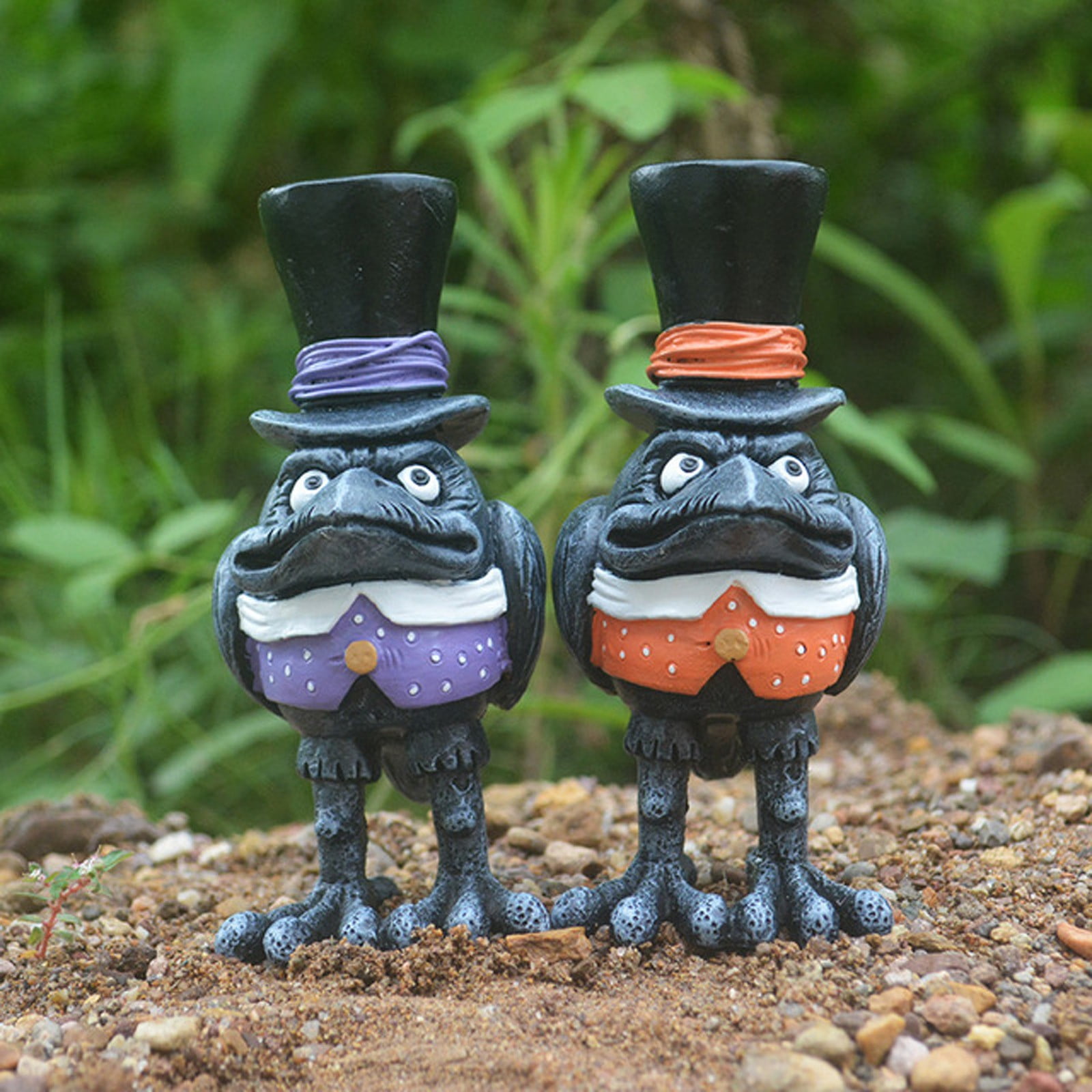 Halloween Crow Statues Raven Figurine Resin Corbie Decorative Statue ...