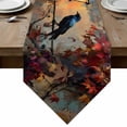 Halloween Crow Table Runner Linen Burlap Table Runner 90 Inches Long ...
