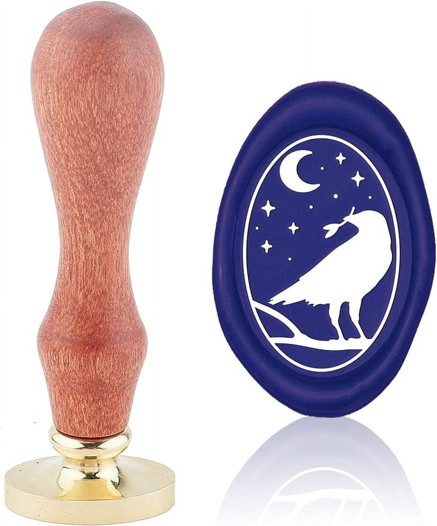 Halloween Crow Wax Seal Stamp Moon Star Oval Gothic Sealing Wax Stamp ...