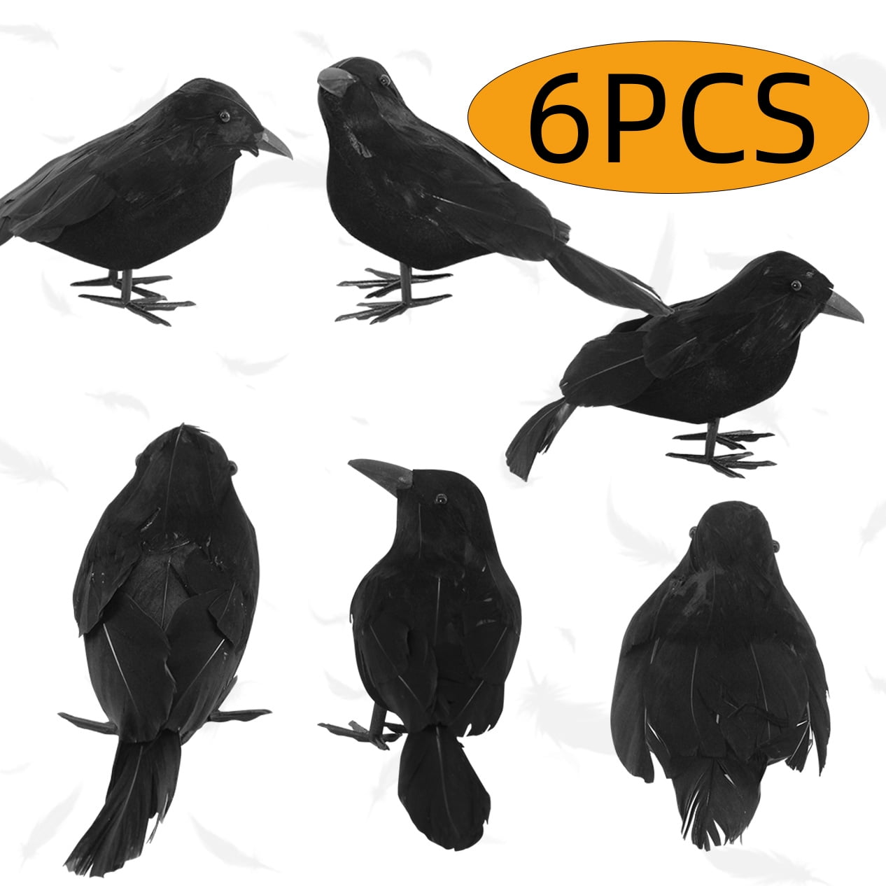 Halloween Crows Hallowee Birds Fake Crows Decoration Black Feathered ...