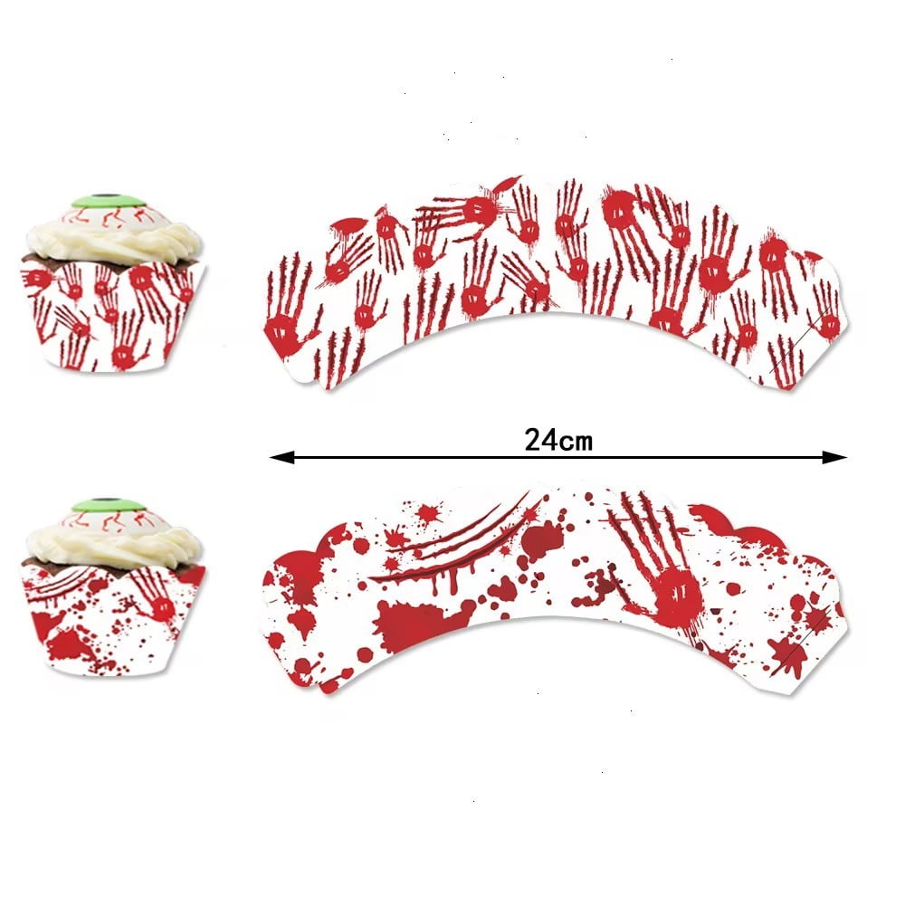 Halloween Cupcake Toppers ,Glitter Horror Blood Knife Cupcake Picks ...