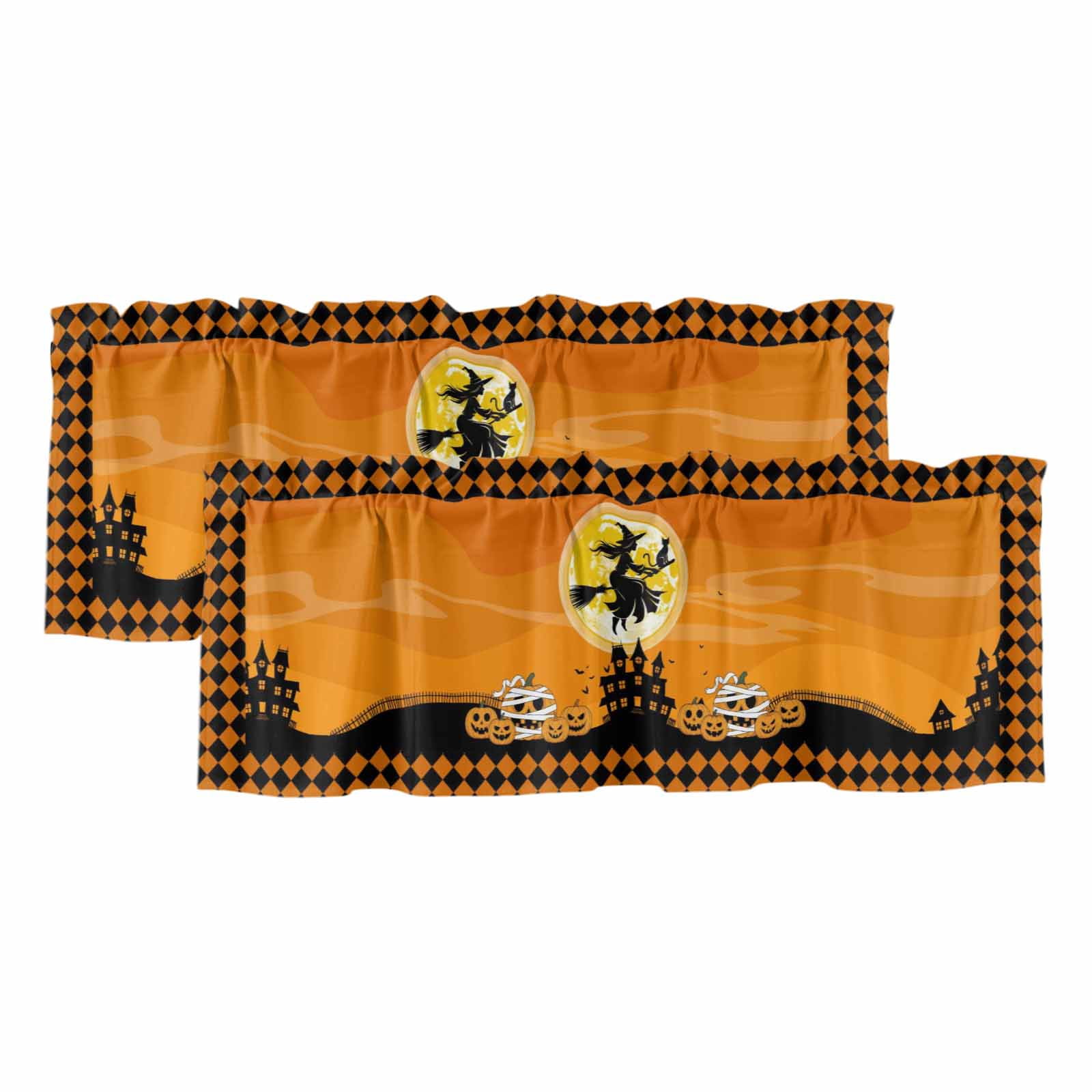 Halloween Curtain Valances for Windows, Kitchen Valance Window ...