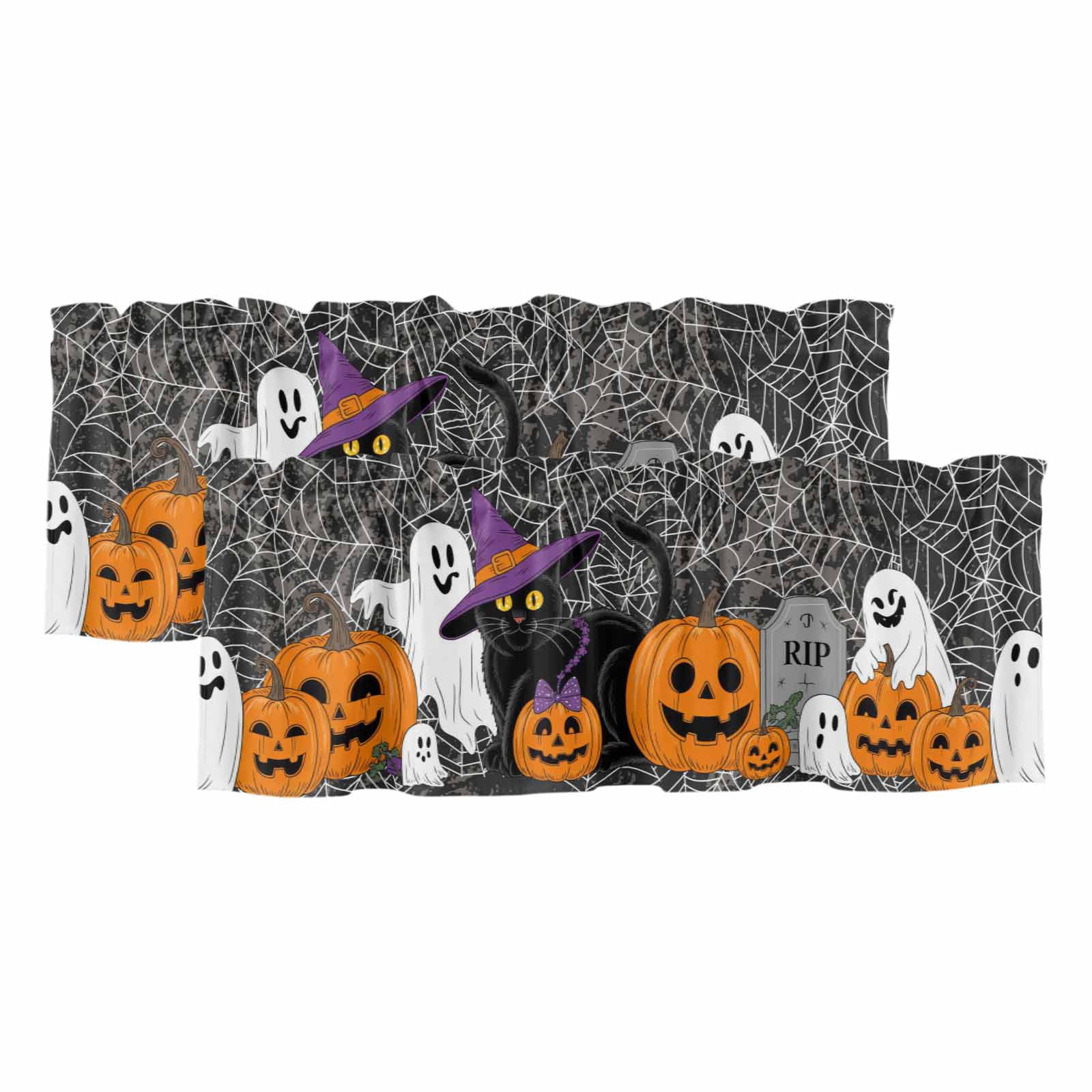 Halloween Curtain Valances for Windows, Kitchen Valance Window ...