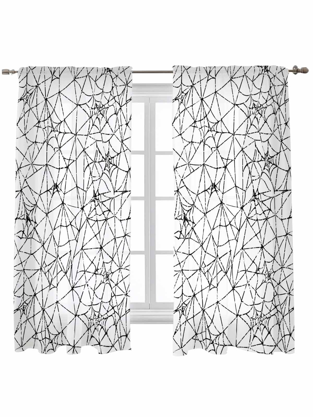 Halloween Curtains 72 Inch Length, Sheer Curtains for Bedroom Living ...