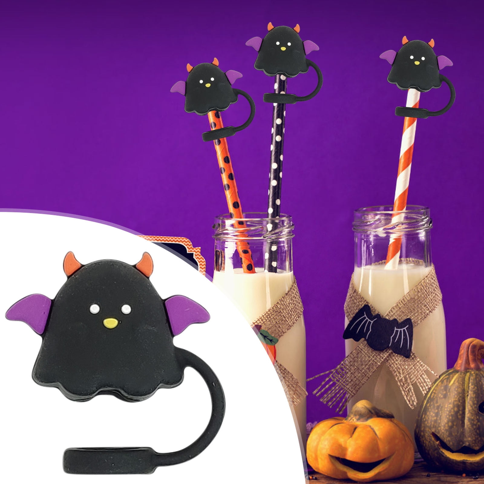 Clearance Halloween Cute Ghost Straw Covers for 30 40 Tumbler 3D ...