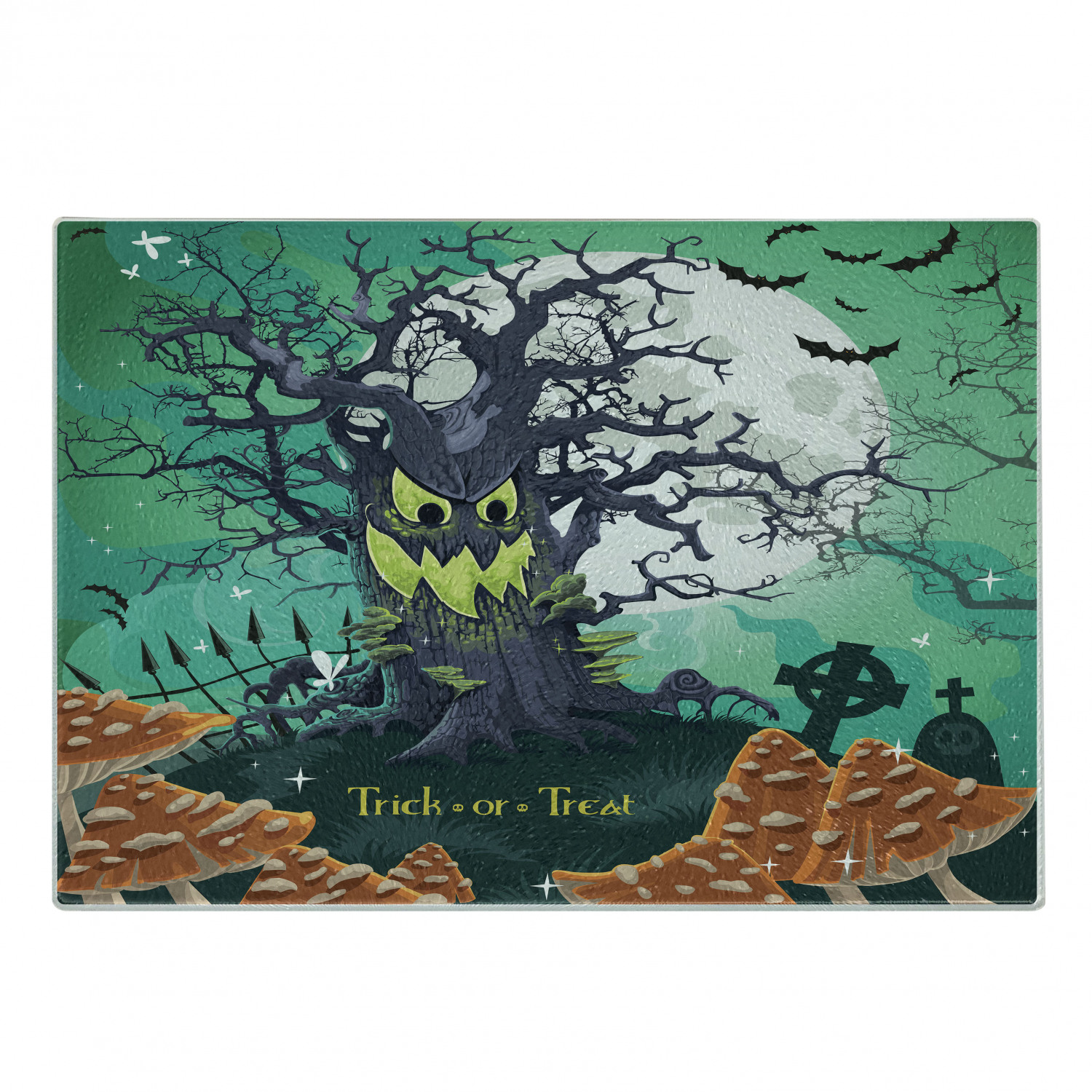 Halloween Cutting Board, Trick or Treat Dead Forest with Spooky Tree ...