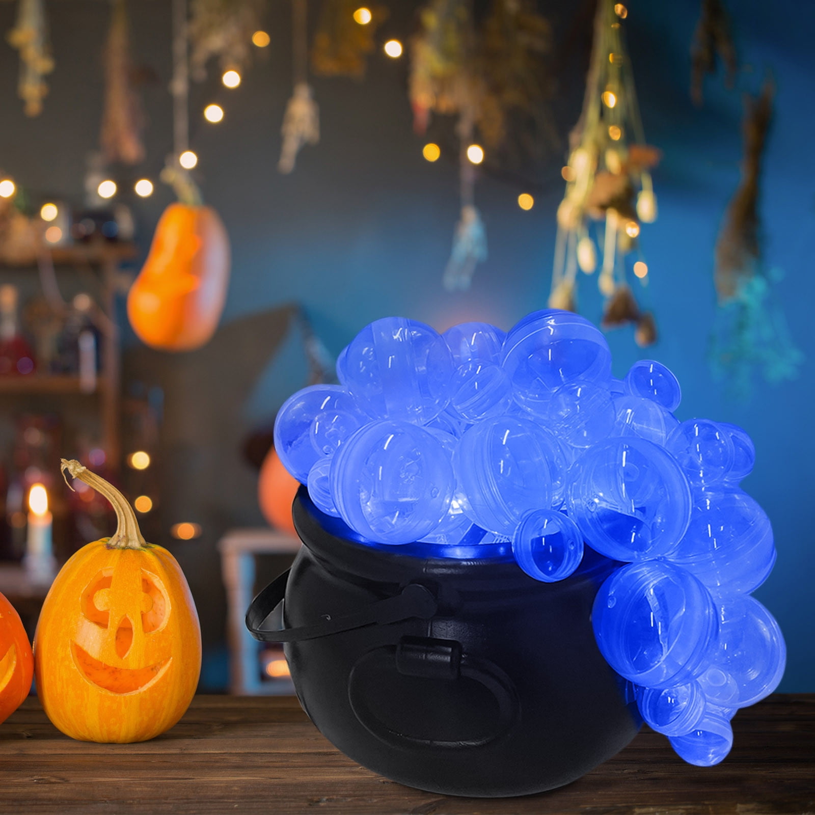 Halloween DIY Bubbling Cauldron Set, 8" Black Plastic Witch Cauldron ...