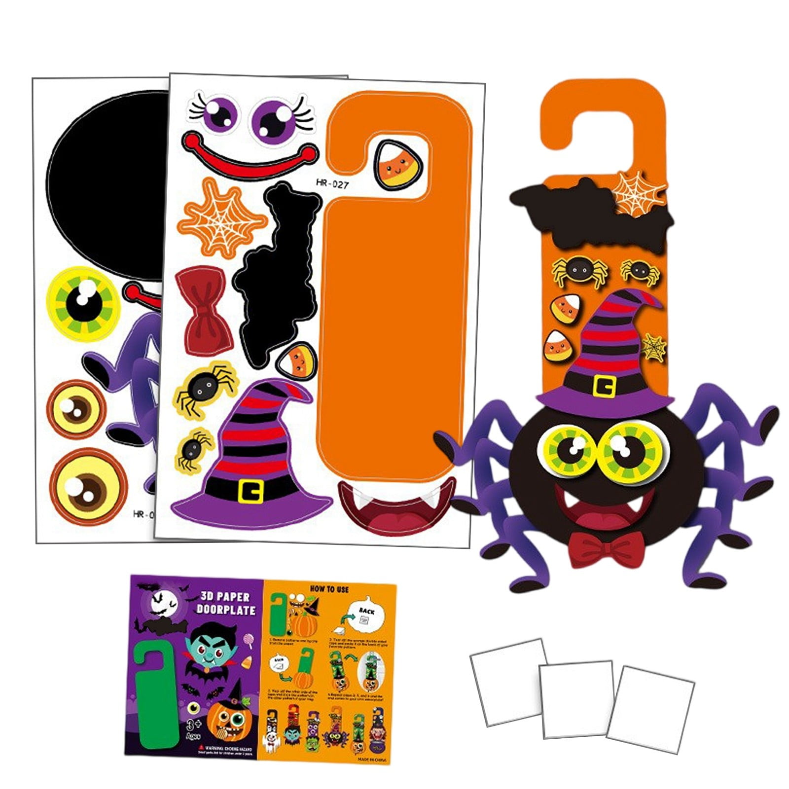 Halloween DIY Vampire Door Hanger Craft Kit for Kids, 3D Paper Plate ...