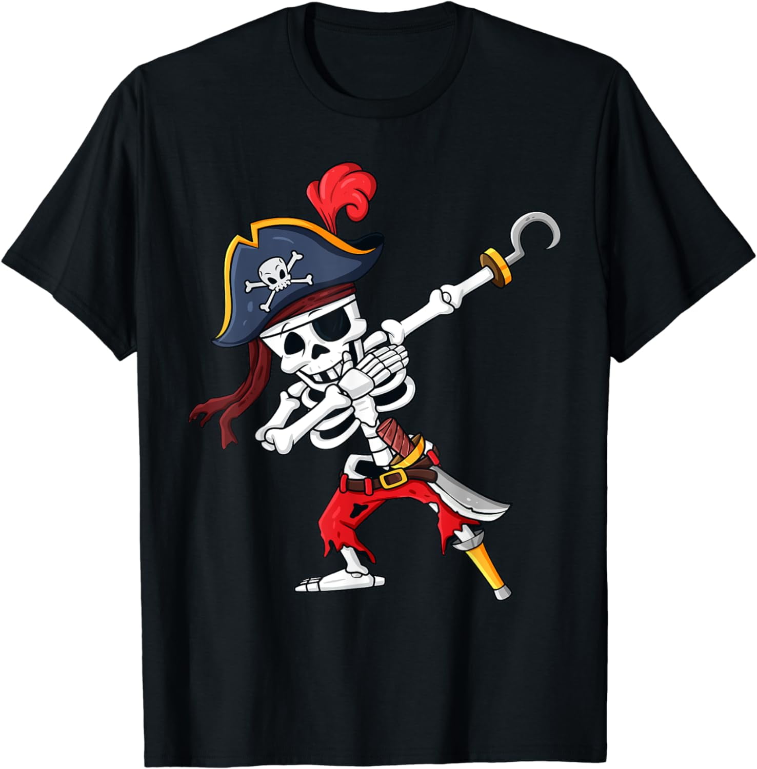 Halloween Dabbing Pirate Skeleton Funny Dab Boys Girls Kids T-Shirt ...