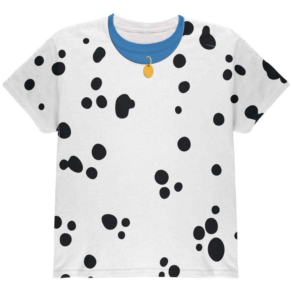 Halloween Dalmatian Costume Blue Collar All Over Youth T Shirt Multi ...