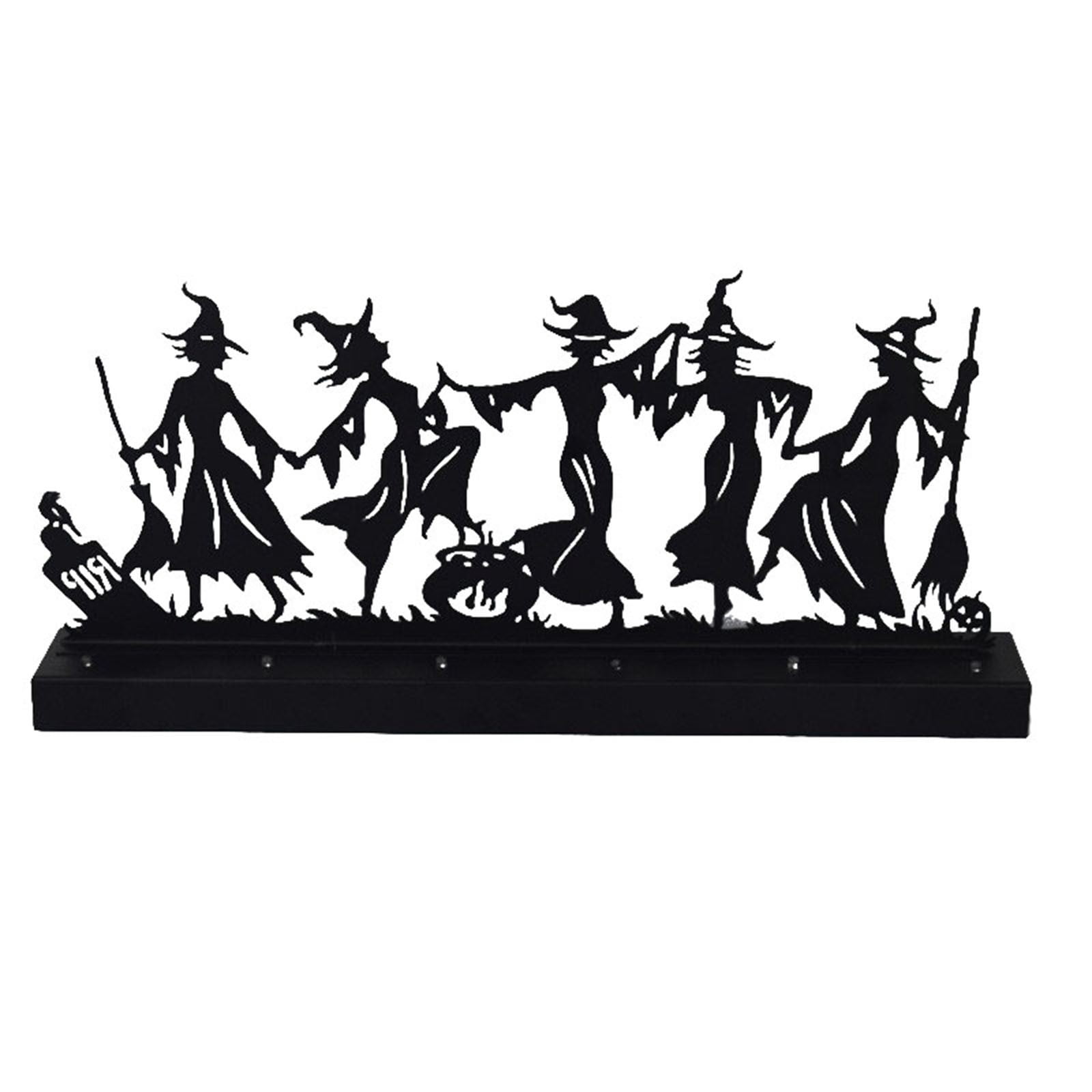 Halloween Dancing Witch Silhouette Decor - Spooky Witch Tabletop ...
