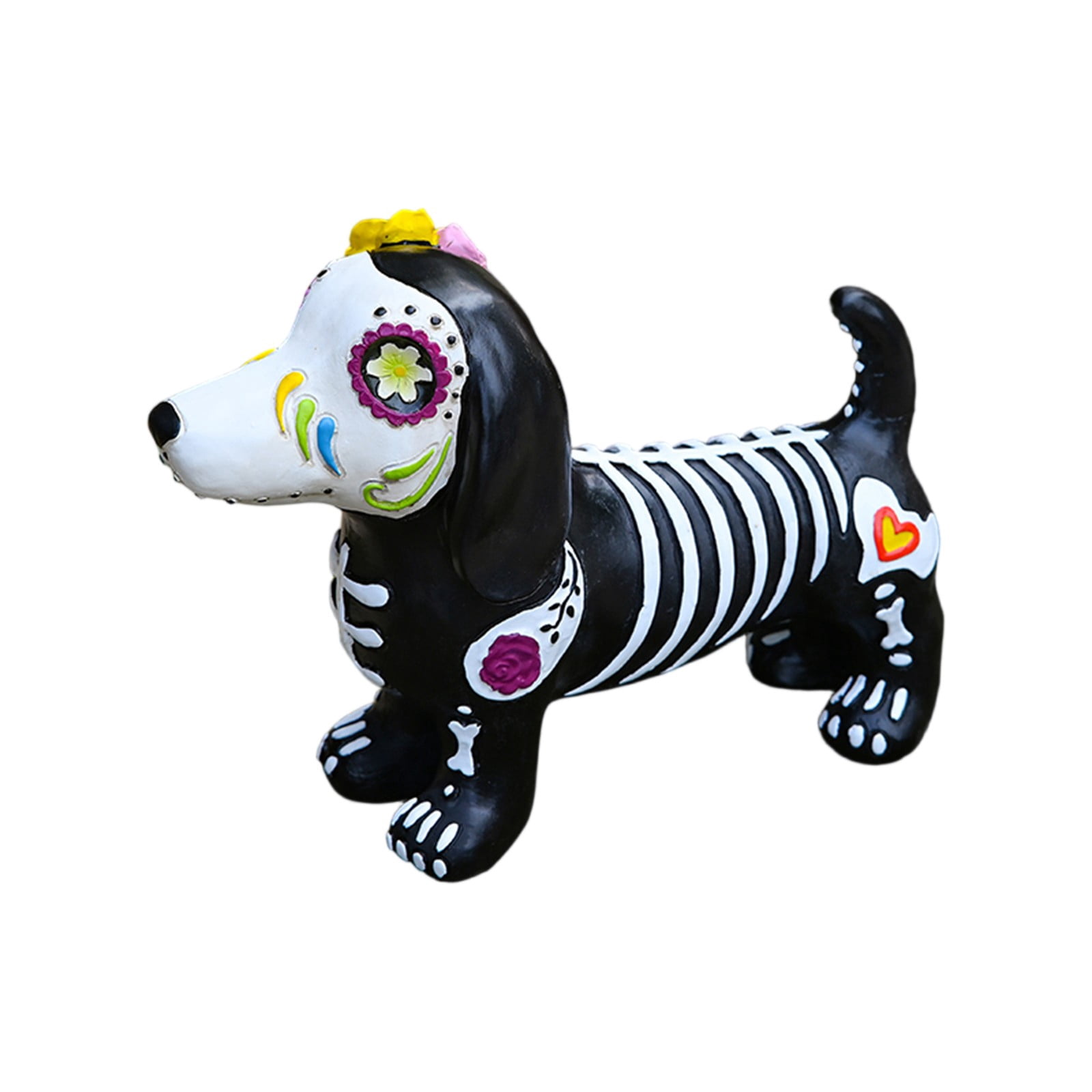 Halloween Day of The Dead Skeleton Cat Statue, 8.2 inch Resin Craft ...