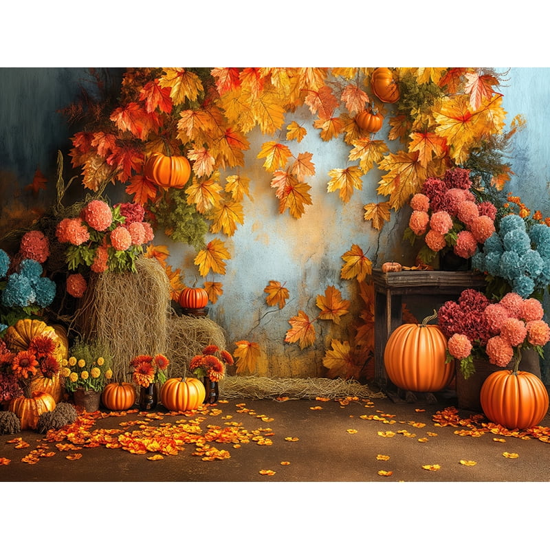 Halloween Day Photography Backdrops Props Wagon Tablecloth Fall Scene ...