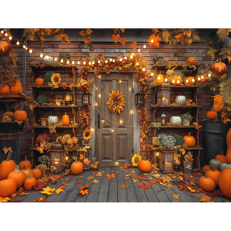 Halloween Day Theme Photography Backdrops Props Wagon Flowers Fall ...