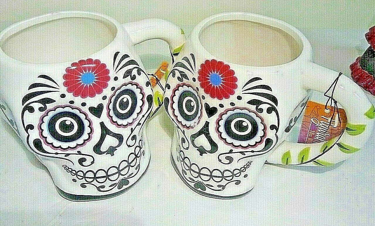 Halloween Day of The Dead Love Lock Sugar Skull Drink Coffee Mug Cups ...
